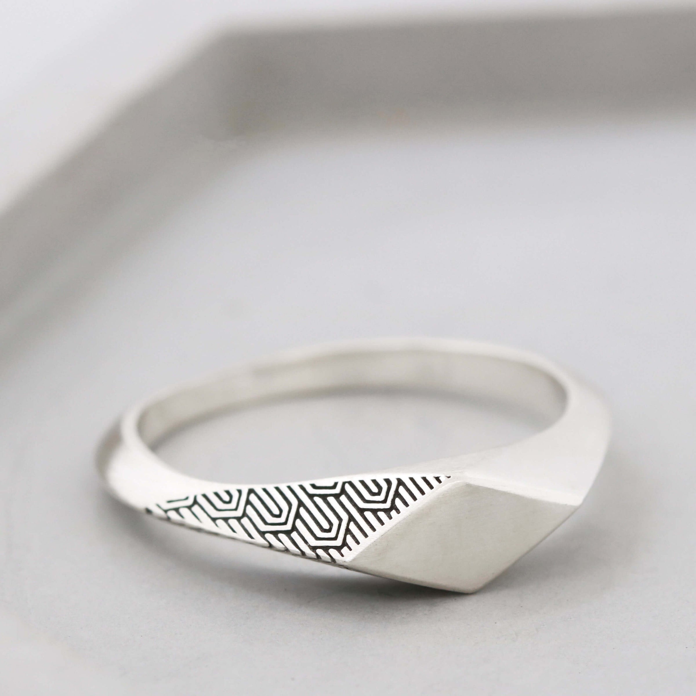 Sterling Silver and 9ct Gold Ladies Signet Rings - Louy Magroos